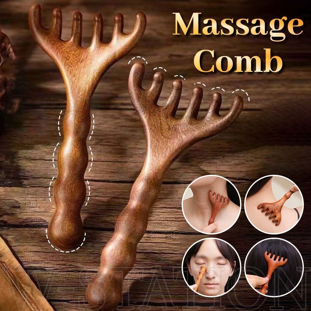 Deer Antler Acupuncture Comb - Blood Circulation, Anti-Static - For ...
