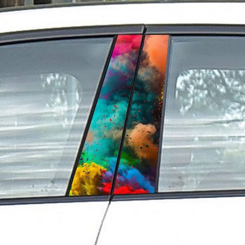 2PCs Car Center Column Cool Stickers Personality Creative B Column ...