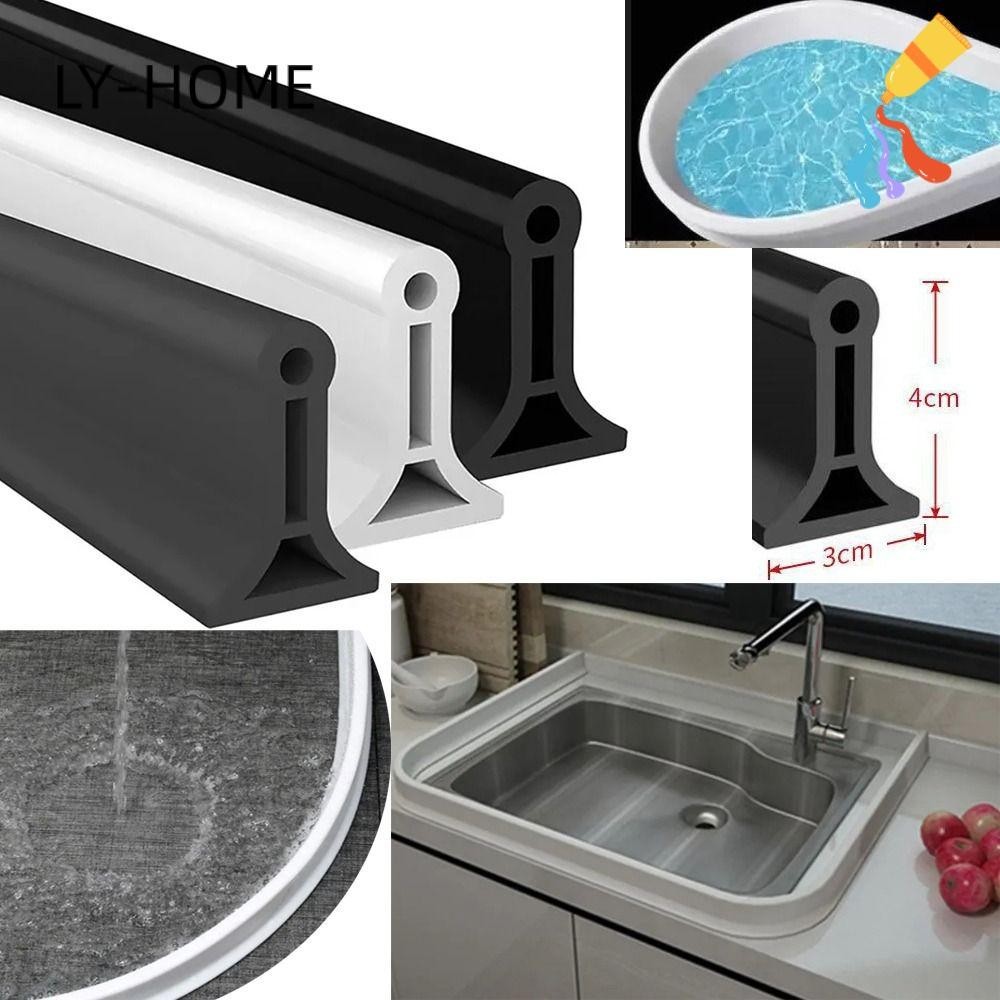LY-HOME Water Retaining Strip, Silicone Bendable Shower Water Barrier ...