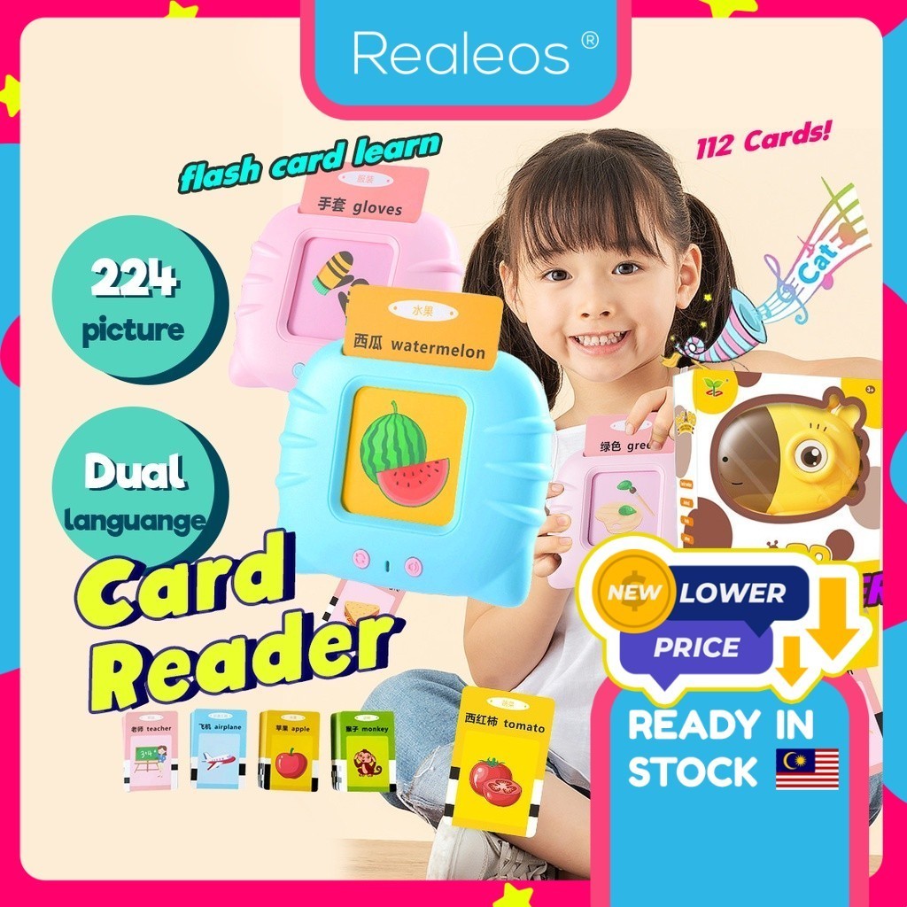 Realeos reading English Flash Card Reader Double Sided Cards Early ...