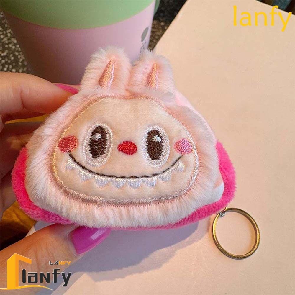 LANFY 2Pcs Labubu Keychains, Cartoon Dolls Keyrings Plush Labubu ...