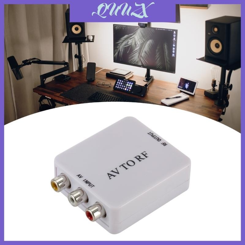 QUU Video Converter AV to RF Video Converter Box Adapter TV Signal Switcher 67 25Mhz 61 25Mhz ...