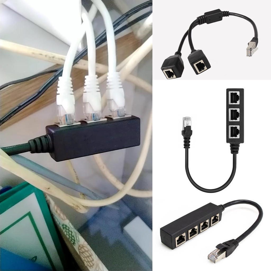 Extension RJ45 Ethernet Splitter Cable Network LAN Separator Adapter ...