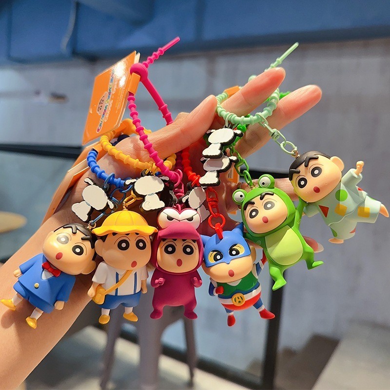 Crayon Shin-Chan Keychain Anime Figures Shin Chan's Day Bag Pendant ...