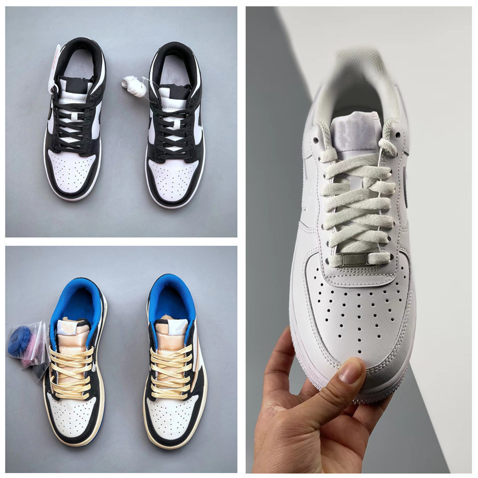 Pure Original dunk Panda rendah potong aj1 Lightning Barb klasik Pure ...