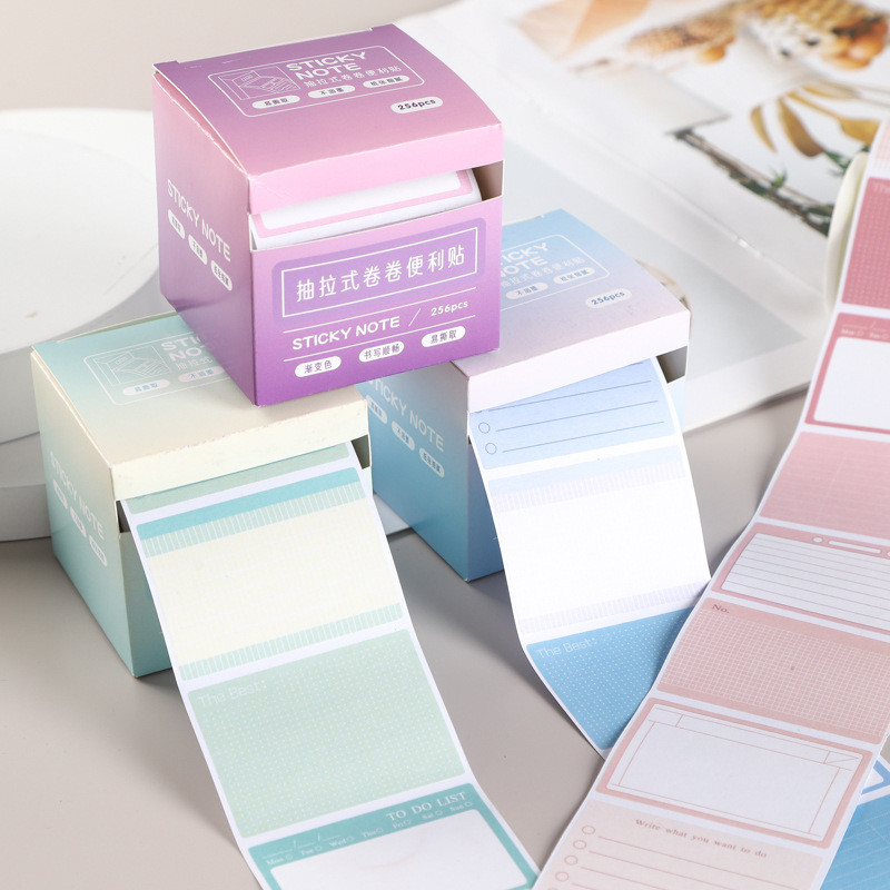 256pcs Creative Gradient Color Pull-Out Sticky Notes/Sticky Notes ...
