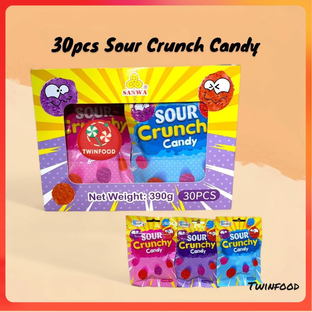 30pcs x13g Sanwa Weslsy Sour Crunch Candy Gula masam manis (TwinFood ...