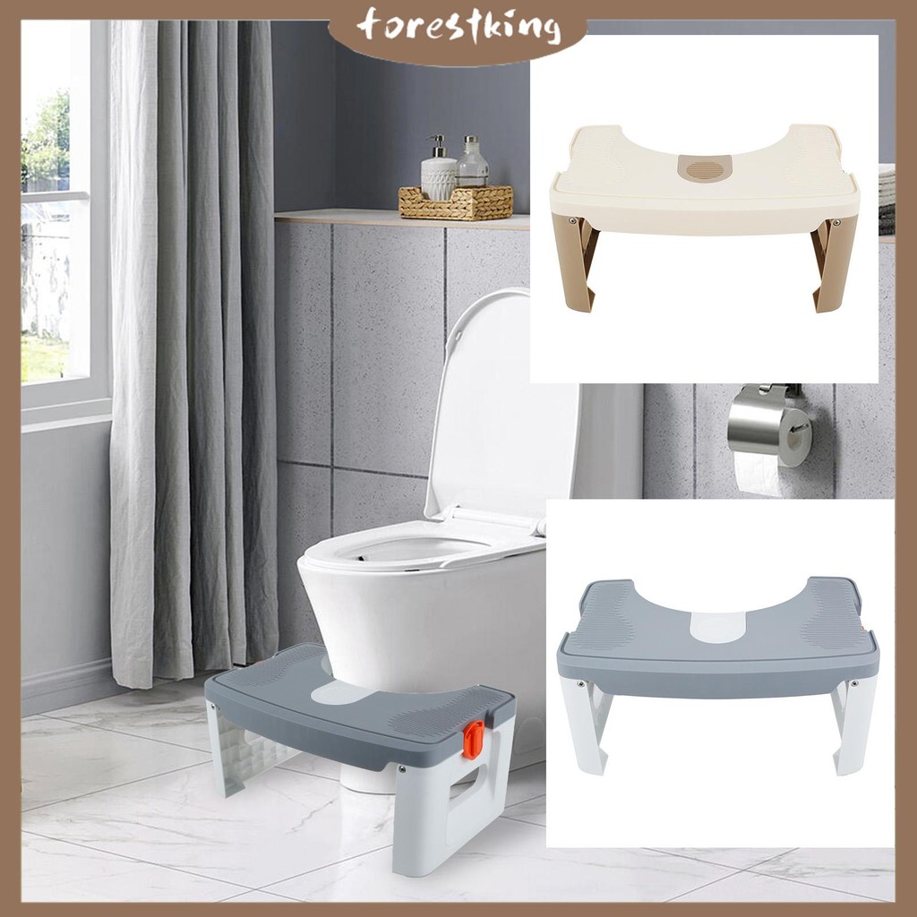 Toilet Footstool with Double Nonslip Design Foldable Toilet Squat Stool ...