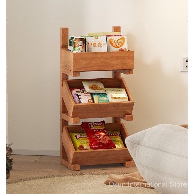 Nordic Solid Wood Storage Rack Multi-Layer Storage Rack Kitchen Floor ...