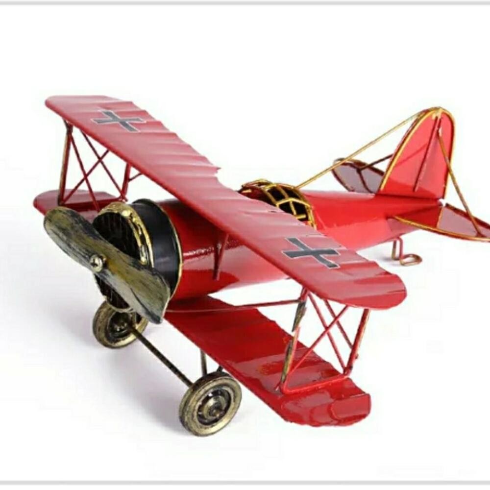 Retro model airplane, World War I airplane model, color airplane, tin ...