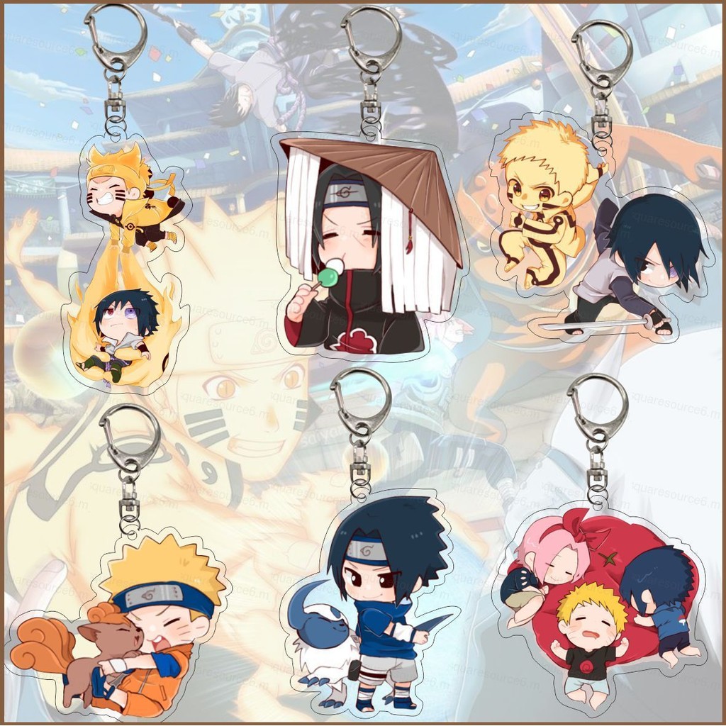 sq6 Q version NARUTO Keychain Acrylic Bag Pandant Keyring Key Chain ...