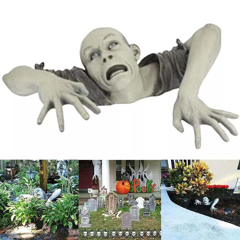 Halloween Crawling Zombie Horror Props Outdoor Garden Statue Graveyard ...