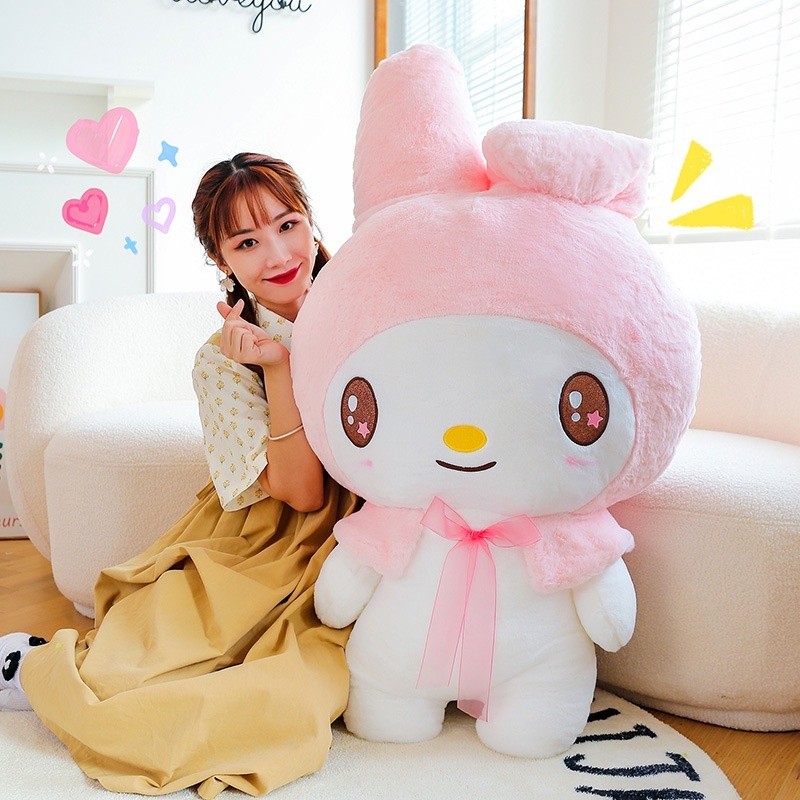 Patung mainan Kuromi Sanrio kartun, anak patung plushie Melody, bantal anak patung, hadiah hari ...