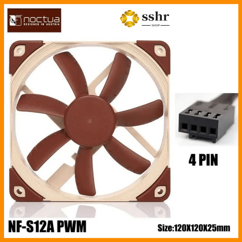 Noctua NF-S12A PWM Silent 120mm Case Fan 4pin 12V SSO2 Bearing PC Case ...