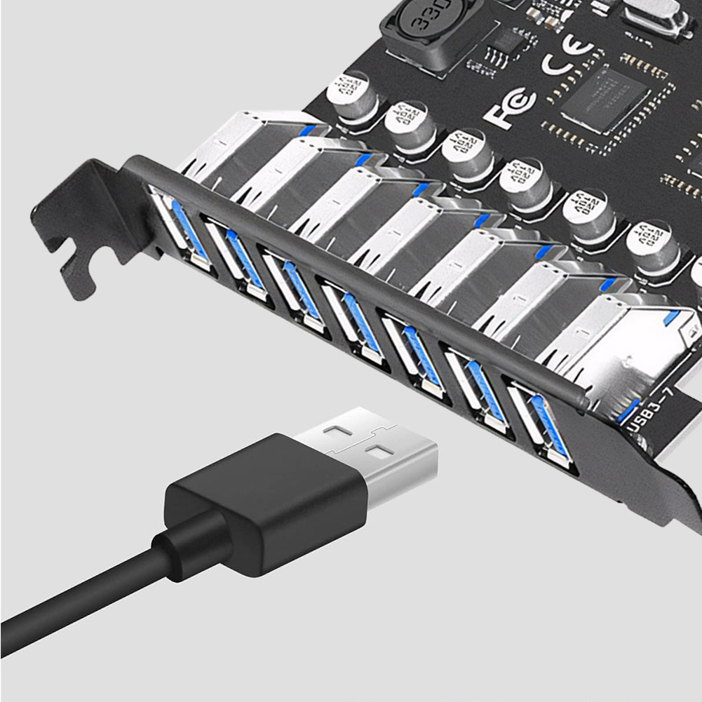 MY# 7-Port USB 3.0 PCIe Expansion Card 5Gbps PCI-E Extender (VIA And ...