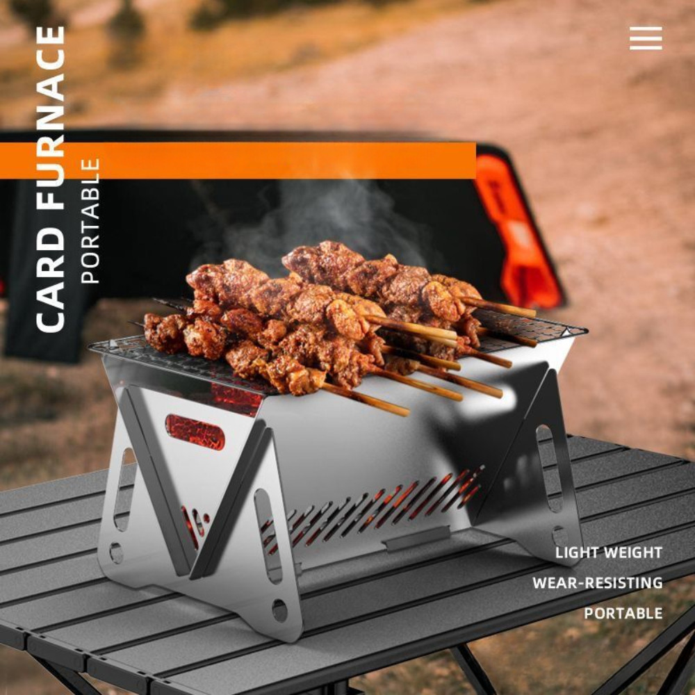 Portable Charcoal Grill Small BBQ Grill Patio Outdoor Grill Stainless ...