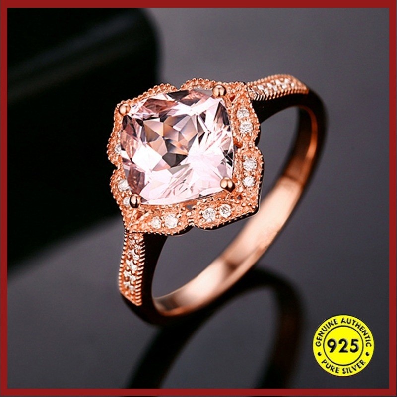 Hot Sale Rose Gold 2 Carat Morganite Ring | Shopee Malaysia