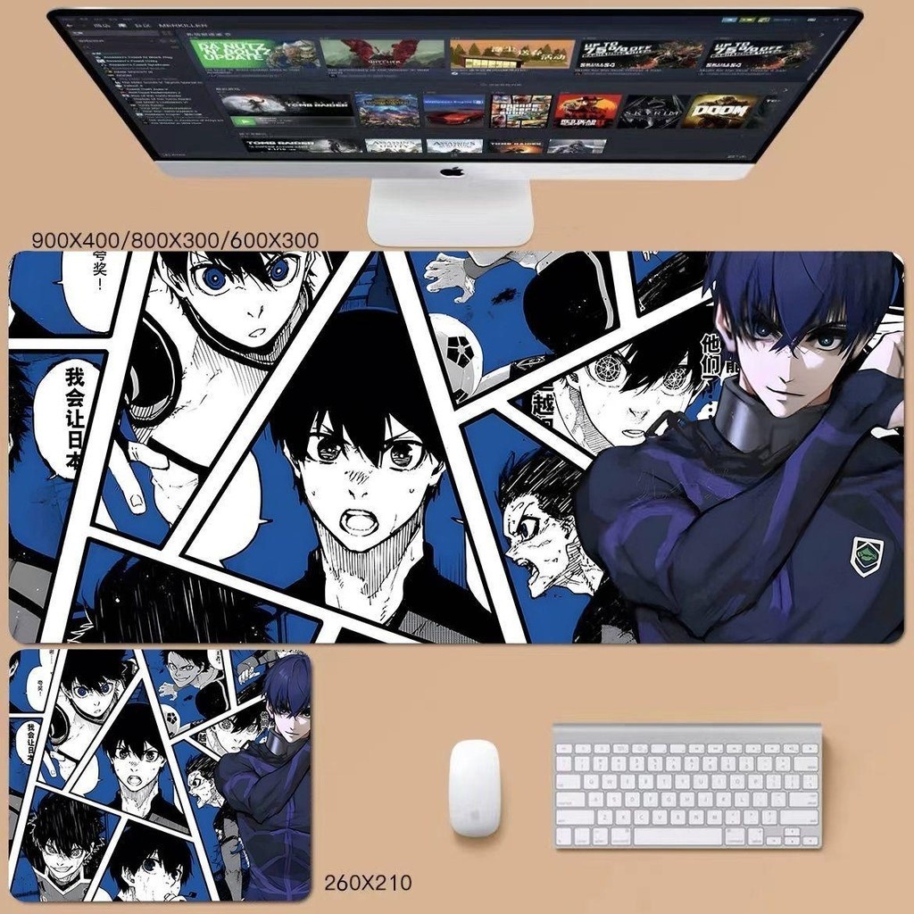 Mouse Pads Anime Blue Lock Rin Itoshi Isagi Yoichi Large Computer ...