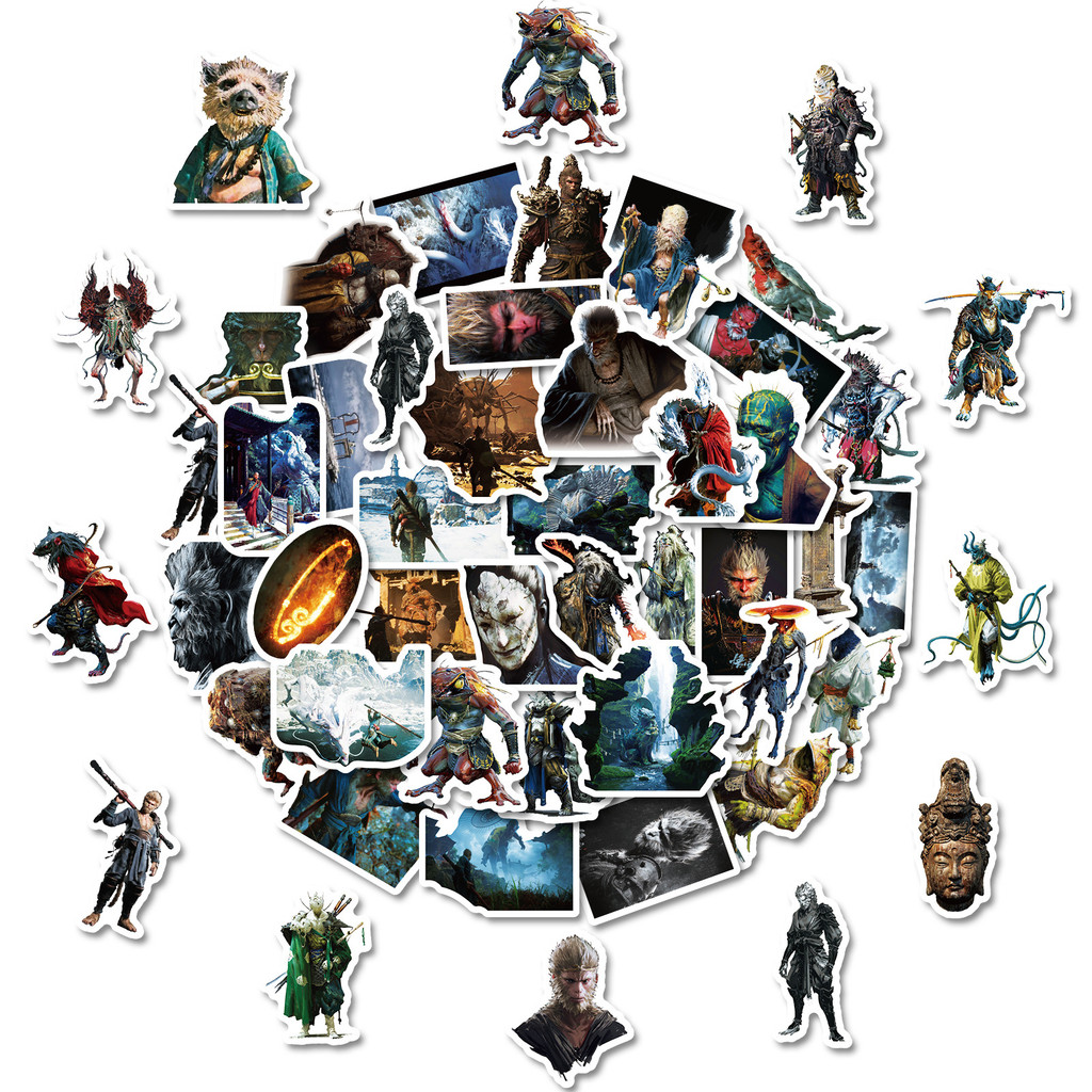 50pcs Black Myth Stickers Pack Wukong Game Stickers for Kindle Water ...
