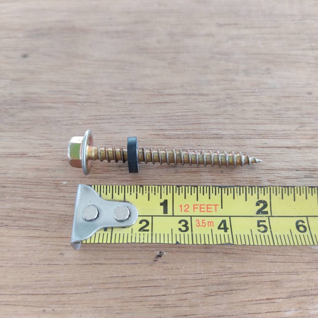 2-Inch Long Slit Pointed Screw + EPDM Rubber Ring 50 Mm Roof Shot ...