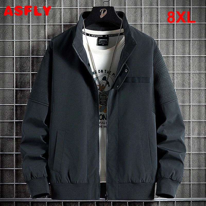 ASFLY 8XL Plus Size Waterproof Windbreaker Jacket Men Spring Autumn ...