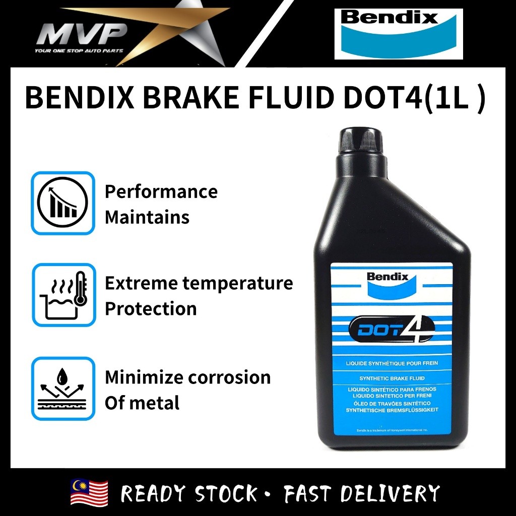 Original Bendix Brake Oil Dot 4 - 1 Liter Suitable For Proton Perodua Honda Toyota Mazda Nissan ...
