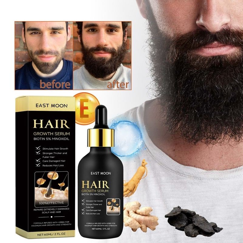 Charm Beard East Moon Beard Hair Growth Care Liquid Men's Beard Hair ...