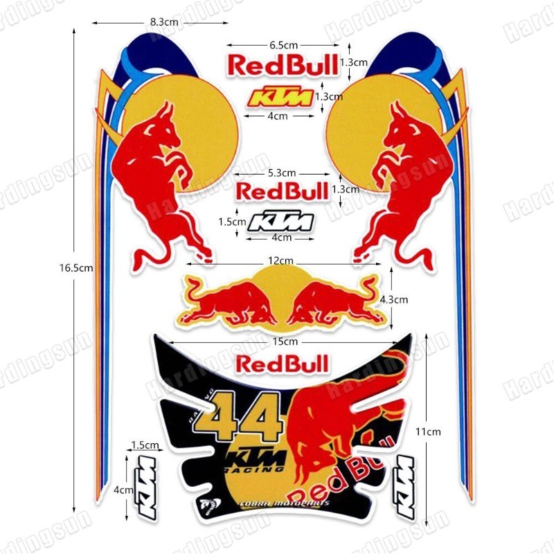 Red Bull Sticker Motorcycle Refit Sponsor Reflective Waterproof ...