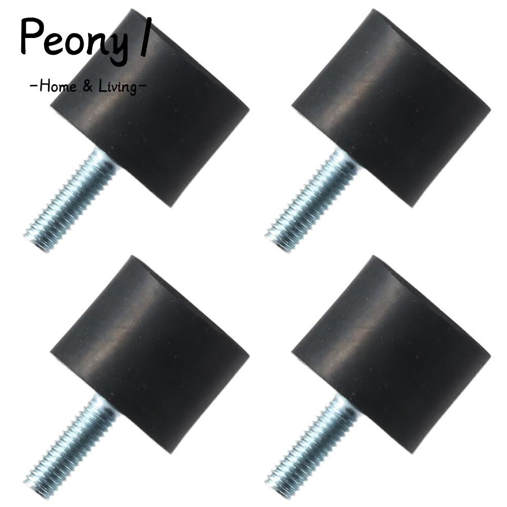 PEONY1 4Pcs Vibration Isolators, Black M4 M6 M8 Thread Rubber Mounts ...