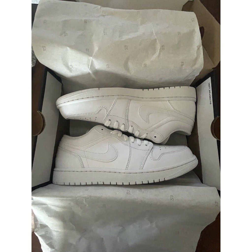 Ready stock NK Air Jordan 1 Retro Low All white AJ1 Training shoes ...