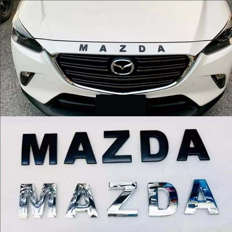 Metal 3D MAZDA Letters Car Front Rear Trunk Stickers Emblem Badge 4.5cm ...