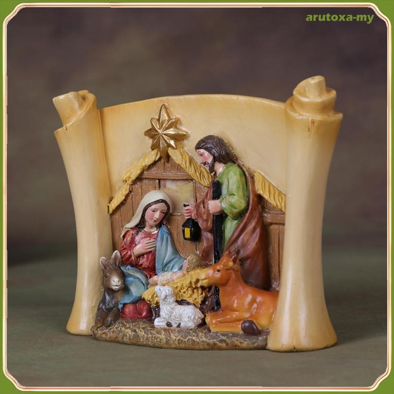 [ArutoxaMY] Religious Scroll Catholic Holy Family Statue Handmade for ...