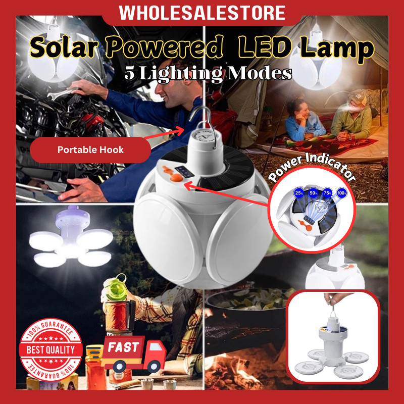 Solar Charging Camping LED Lamp Waterproof Foldable Lampu Pasar For ...