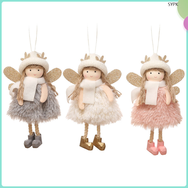 Top Hat Antler Girl 3 Pcs Wing Doll Christmas Tree Topper Ornaments for ...