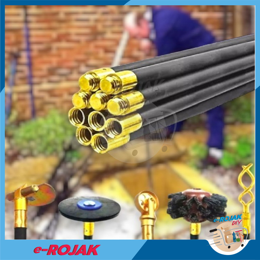 Horobin Sewage Cleaning Rod Head Drain Cleaner Remove Clog Plunger ...