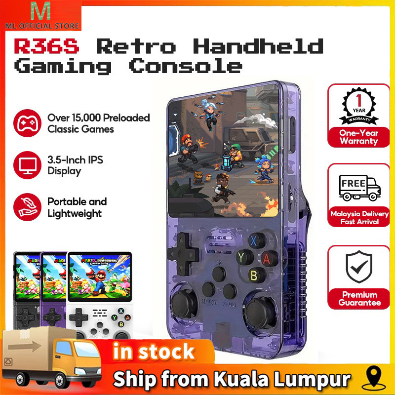 R36S Game Console Retro Handheld Console - 3.5 Inch IPS Linux System ...