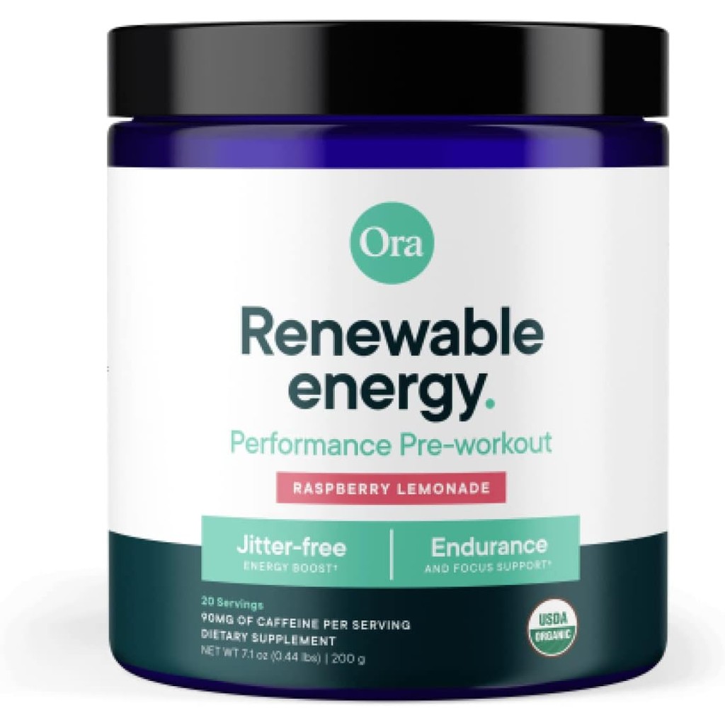 Ora Organic Natural Pre Workout Powder - Raspberry Lemonade Flavor ...