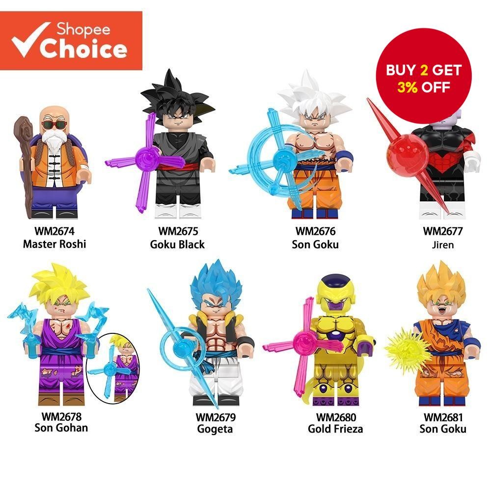 Blocks Dragons Master Roshi Goku Jiren Gogeta Ball Anime Mini Toys ...