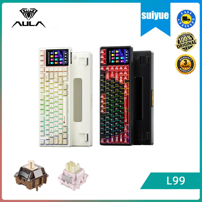 AULA L99 Screen display mechanical keyboard Wireless customized touch ...