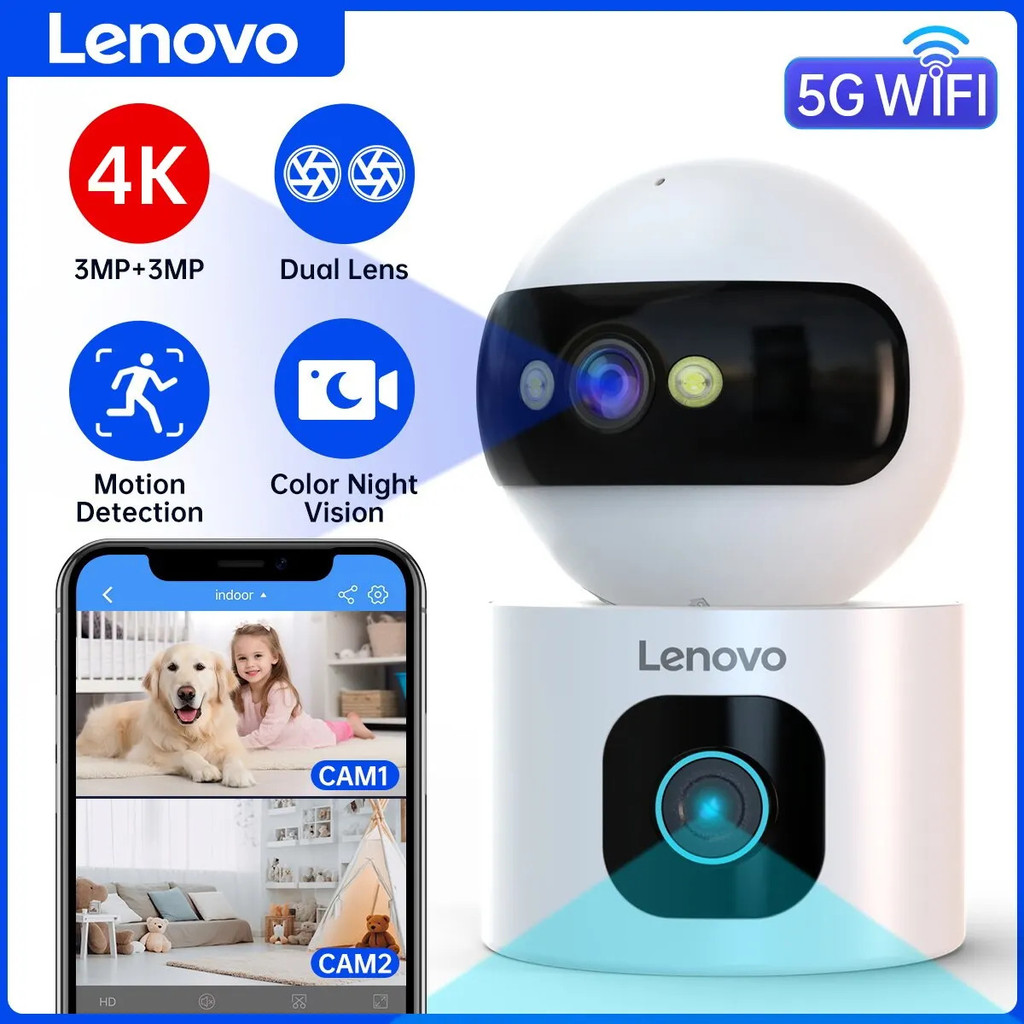 [NEW] Lenovo 2k Ptz Ip Camera 5g Wifi Dual Lens Dwi Skrin Warna Malam ...