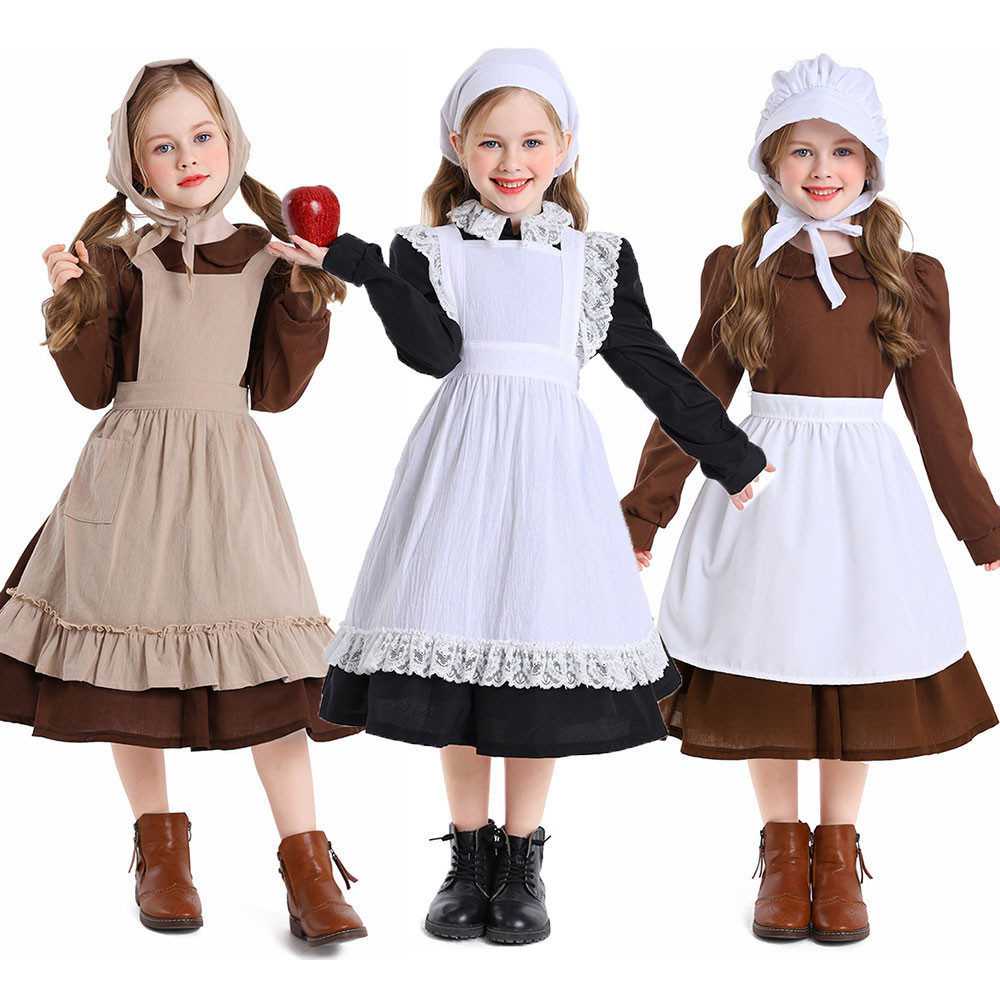 Pilgrim Girl Costume Colonial Farm Village Girl Costumes Pioneer ...