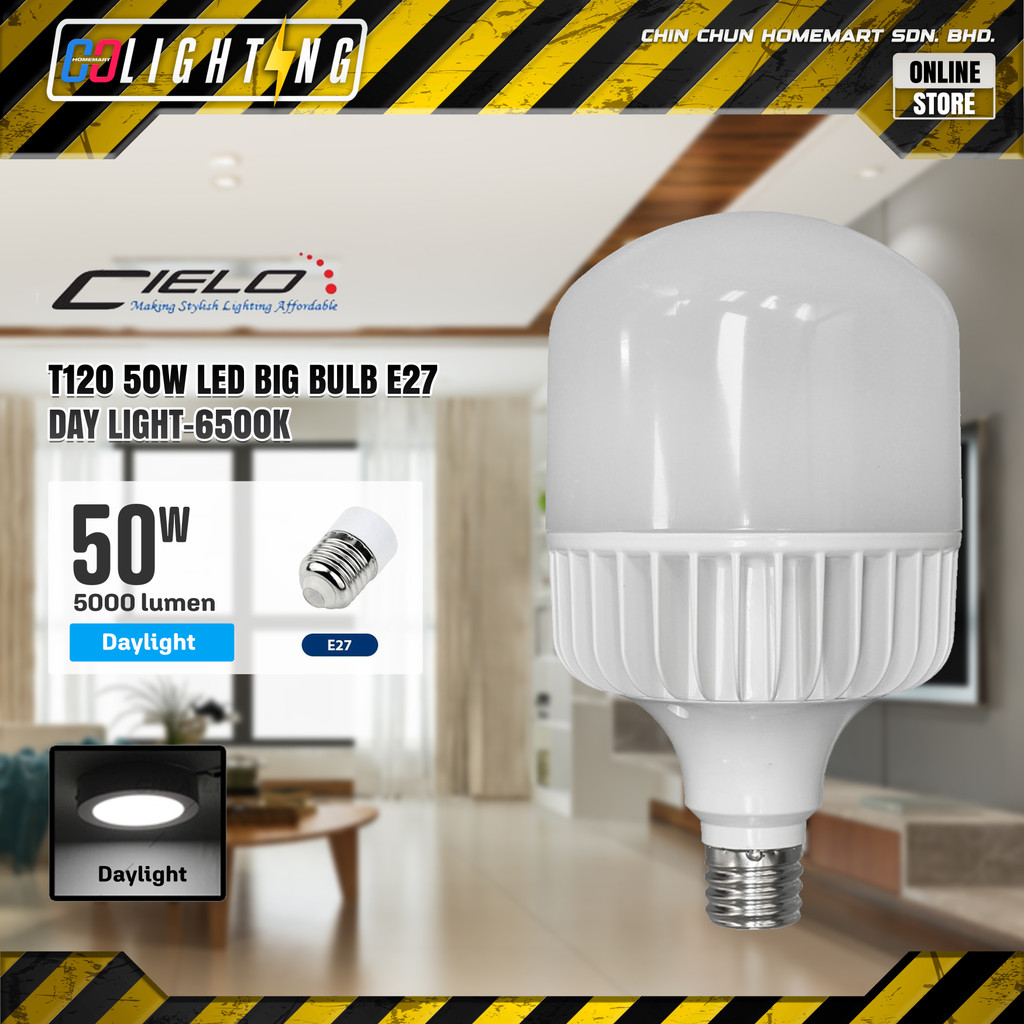 CIELO T120 LED BIG BULB [50W] E27 MENTOL LED | Shopee Malaysia
