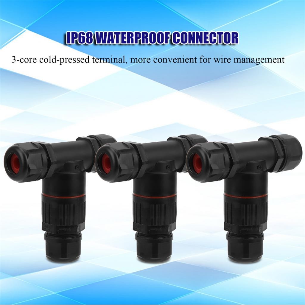 legendtop-my Electrical Cable Connector 3Pcs IP68 3 Way Junction Box T ...