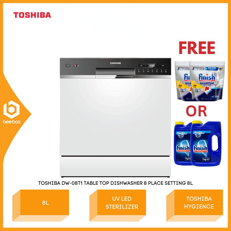 Toshiba Table Top Dishwasher 8 Place Setting 8L DW-08T1 / DW-08T3(S)-MY ...