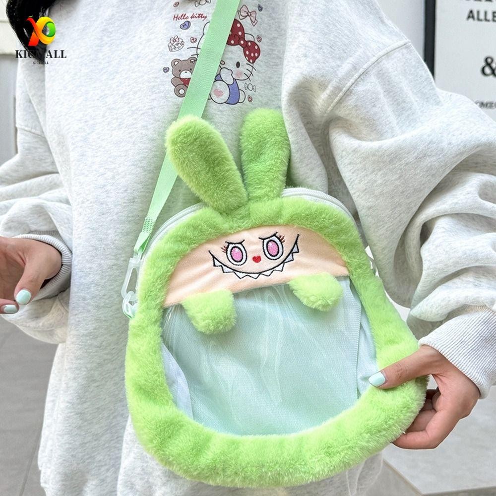 KICMALL Labubu Plush Bag, Transparent Jelly Bag PP Cotton Labubu ...