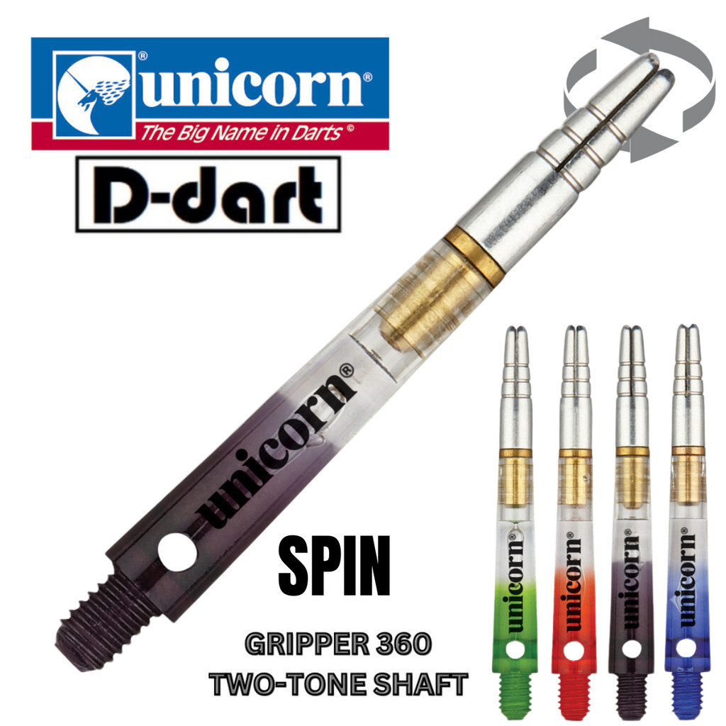 Unicorn Dart Shafts - Gripper 360 two tone Spin Darts Shaft/Stem for ...