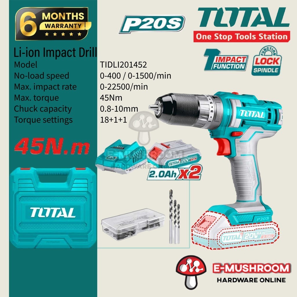 Total TIDLI201455 / TIDLI201452 Li-ion Impact Drill | Shopee Malaysia