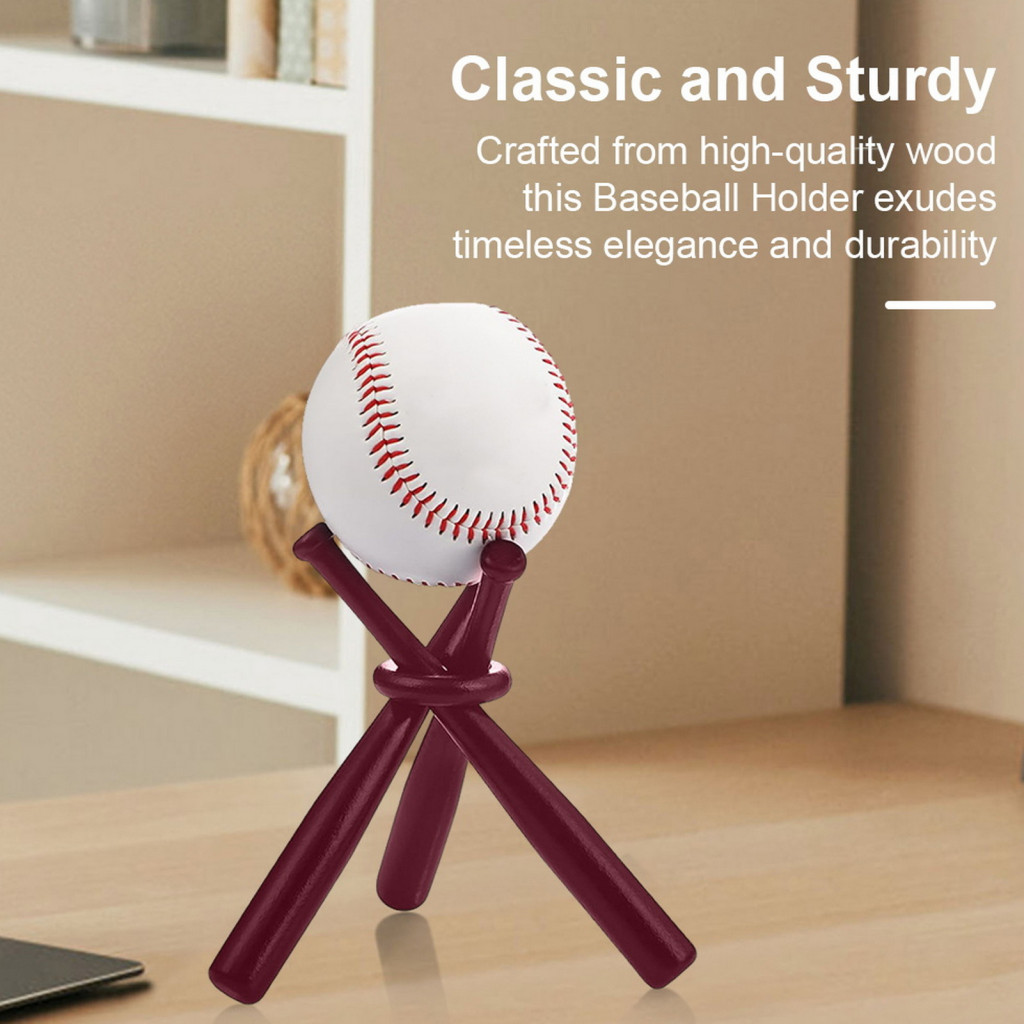 Baseball Stand Set Baseball Bat Holder Rustic Wooden Baseball Display ...