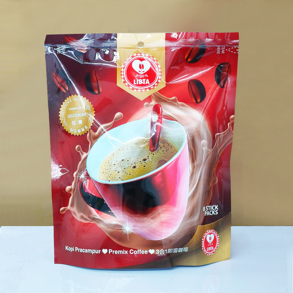 BBD Kopi Pracampur/Premix Coffee Less Sugar (8 Stick Packs x 40g ...