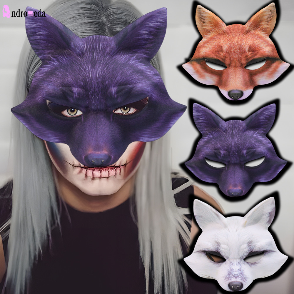 Exquisite New EVA Fox Masks Half Face Animal Mask Cosplay Props ...